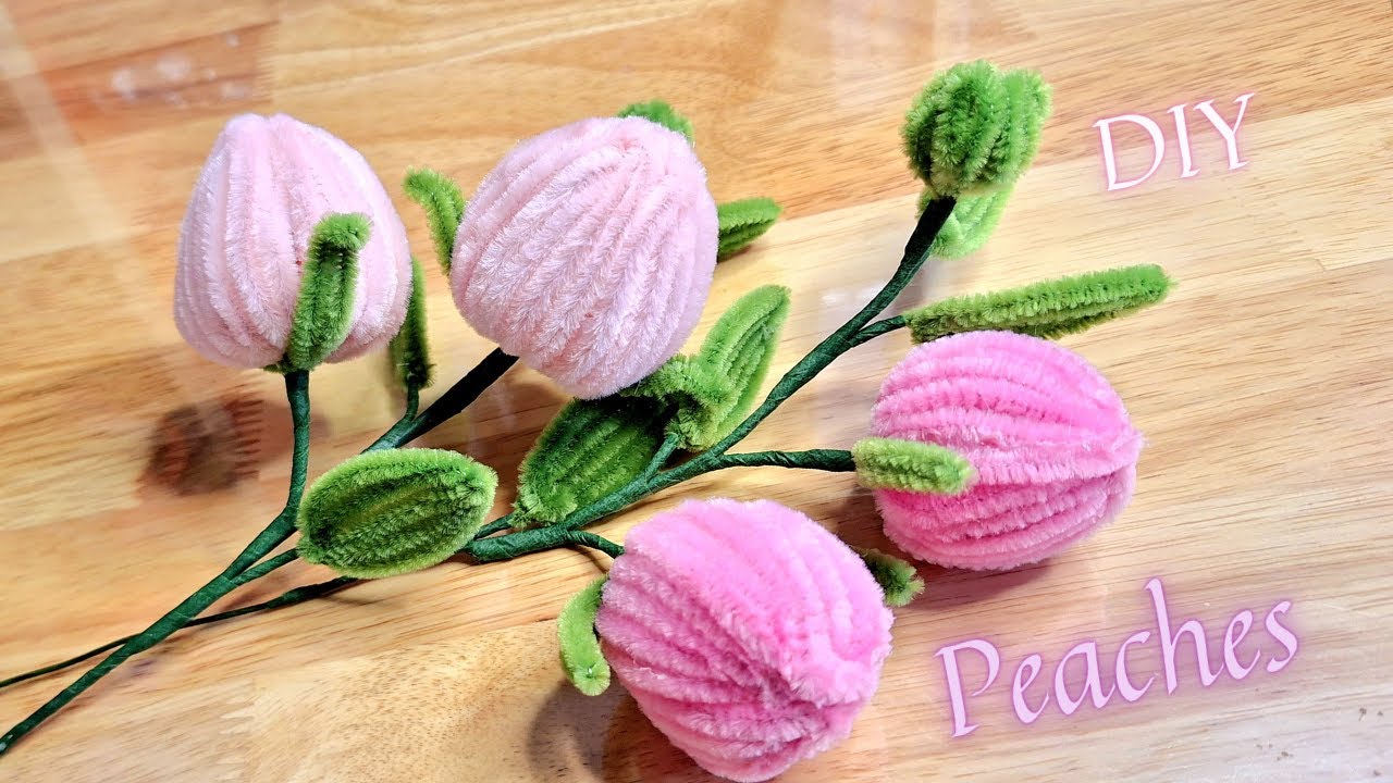 Easy Pipe Cleaner Peaches 🍑 | DIY Tutorial - YouTube
