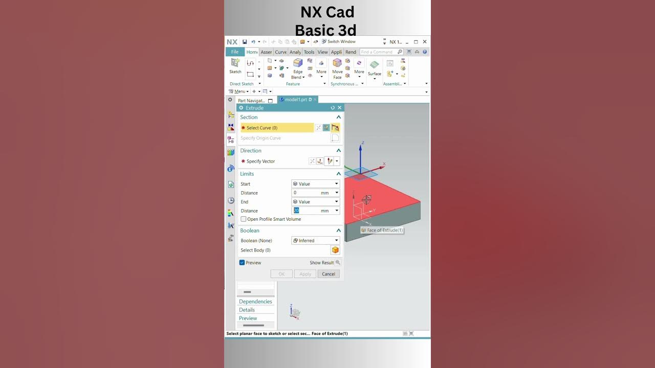 Siemens NX basic 3D modeling #siemensnx #nxcad #nxtutorial #siemens # ...