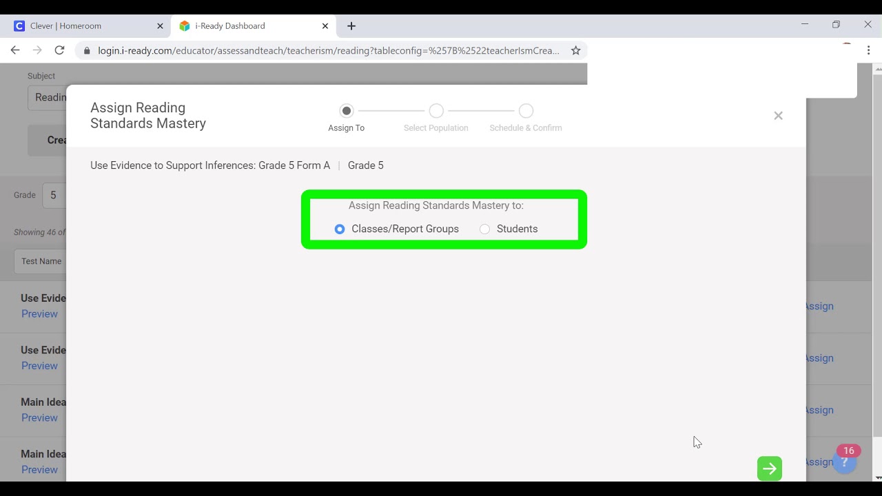 iReady: Assigning a Standards Mastery Assessment (Teacher) - YouTube