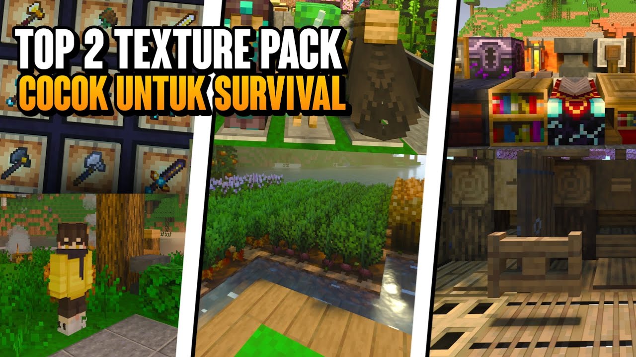 TOP 2 TEXTURE PACK COCOK UNTUK SURVIVAL TERBARU - Texture Mcpe 1.20 ...