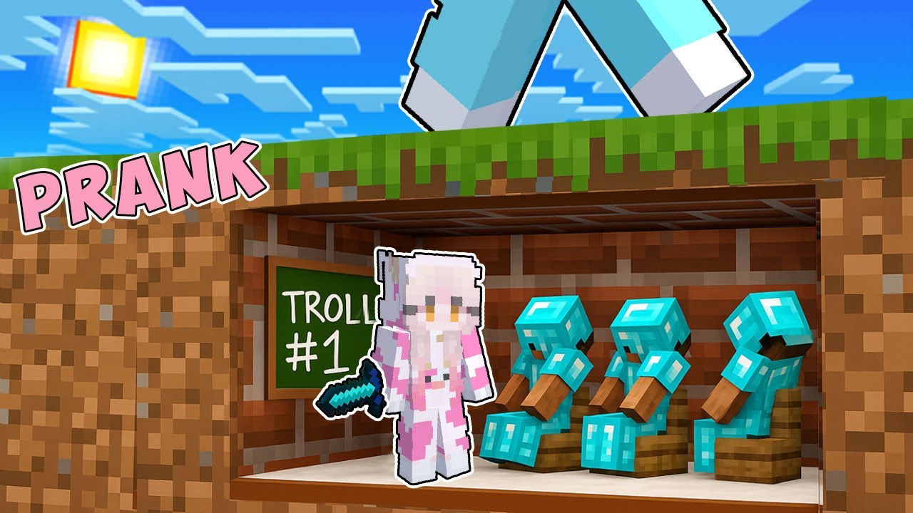 MOMON BANGUN SEKOLAH RAHASIA TERKECIL UNTUK PRANK ATUN di MINECRAFT ...