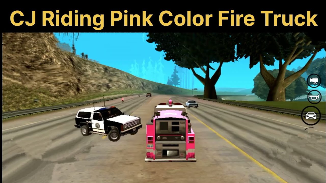 GTA SA Riding Pink Fire Truck CJ Riding Pink Color Fire Truck 93 - YouTube