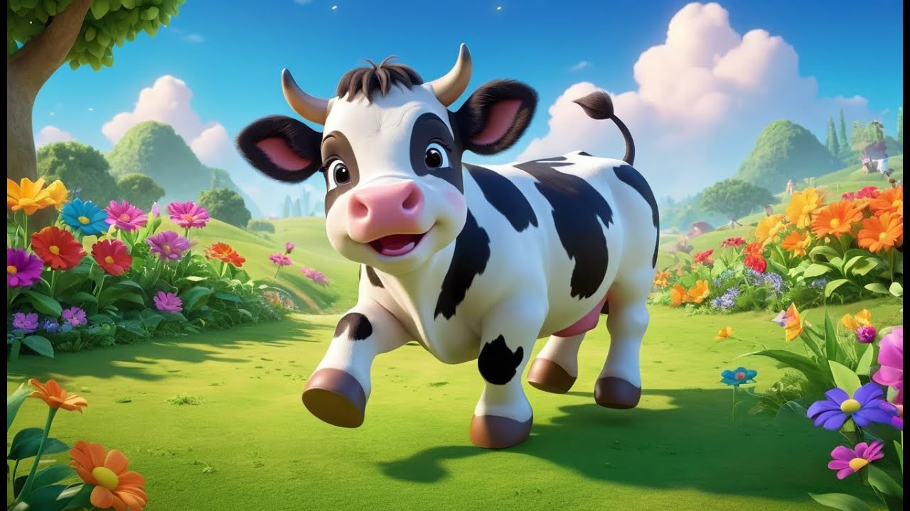 Baby Cow Say Moo Moo Moo | Cute Farm Animal Nursery Rhyme for Toddlers ...