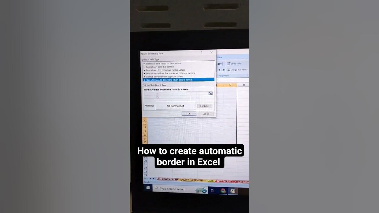 How to create automatic border in Excel.@toppercorps #msexcel #technical #computer #shorts - YouTube