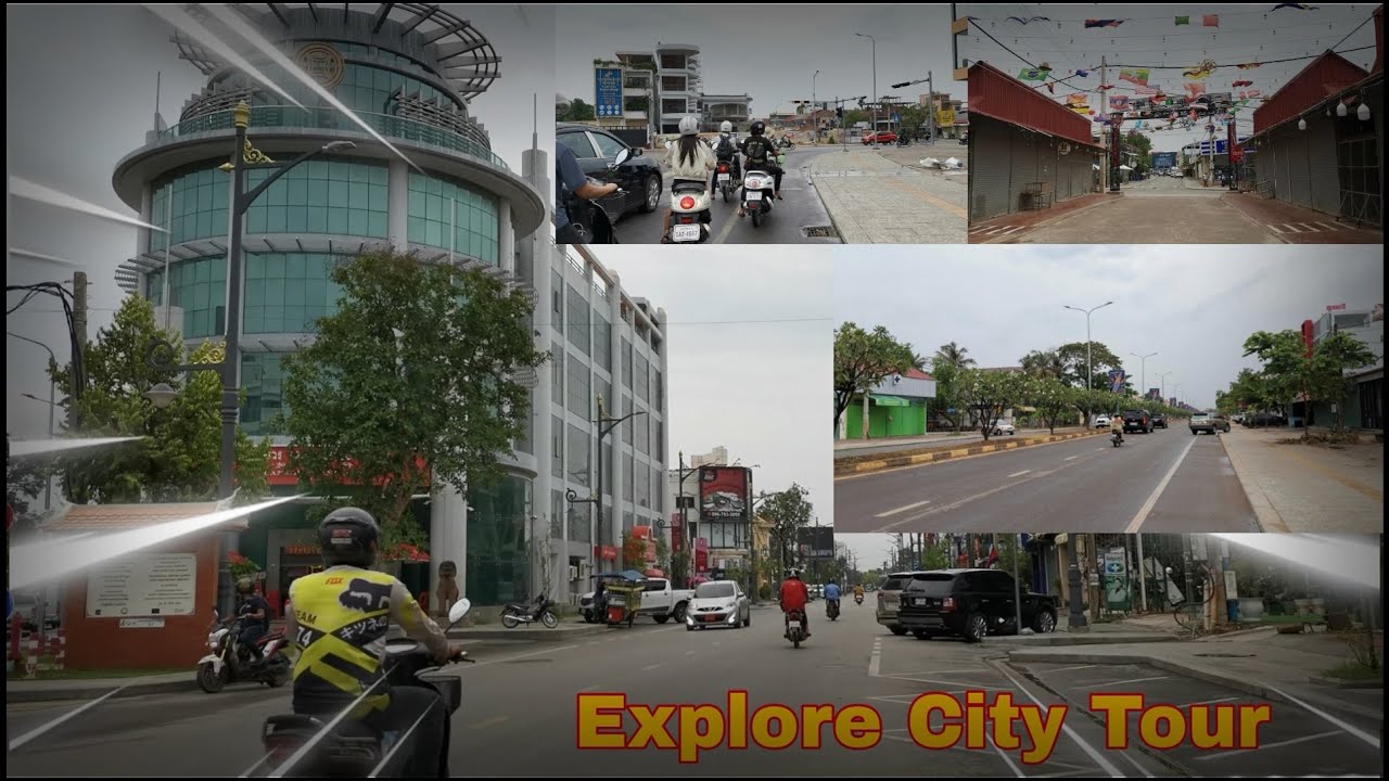 Cambodia Wonderful Explore City Tour Siem Reap After Raining 2023, Driving The Street Phirom ...