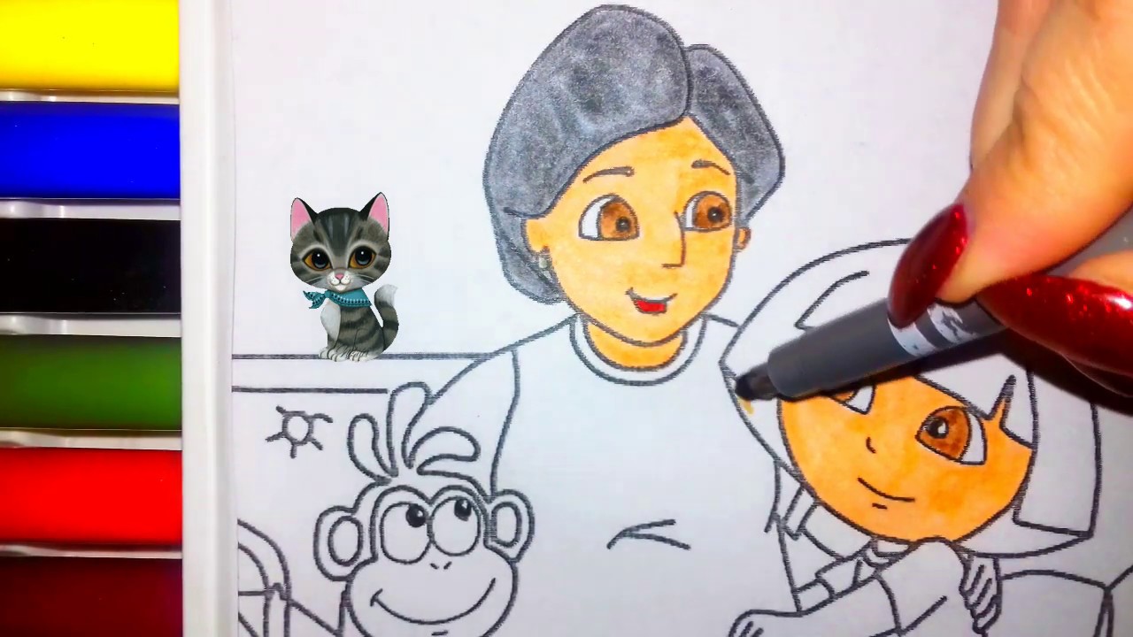 Dora the Explorer//Dora and Mom //Дора и мама//Coloring for children ...