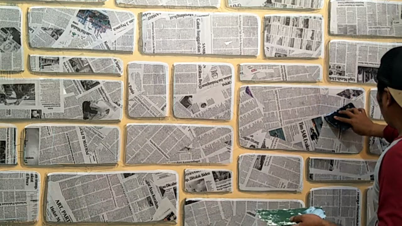 Ide Koran Bekas !! Buat Motif Dinding Model Susun Batu Alam - YouTube