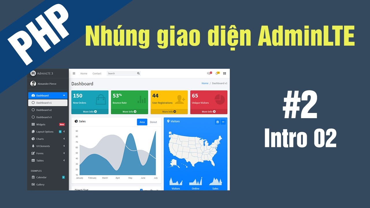 PHP Nhúng giao diện AdminLTE - 02 Intro 02 - YouTube
