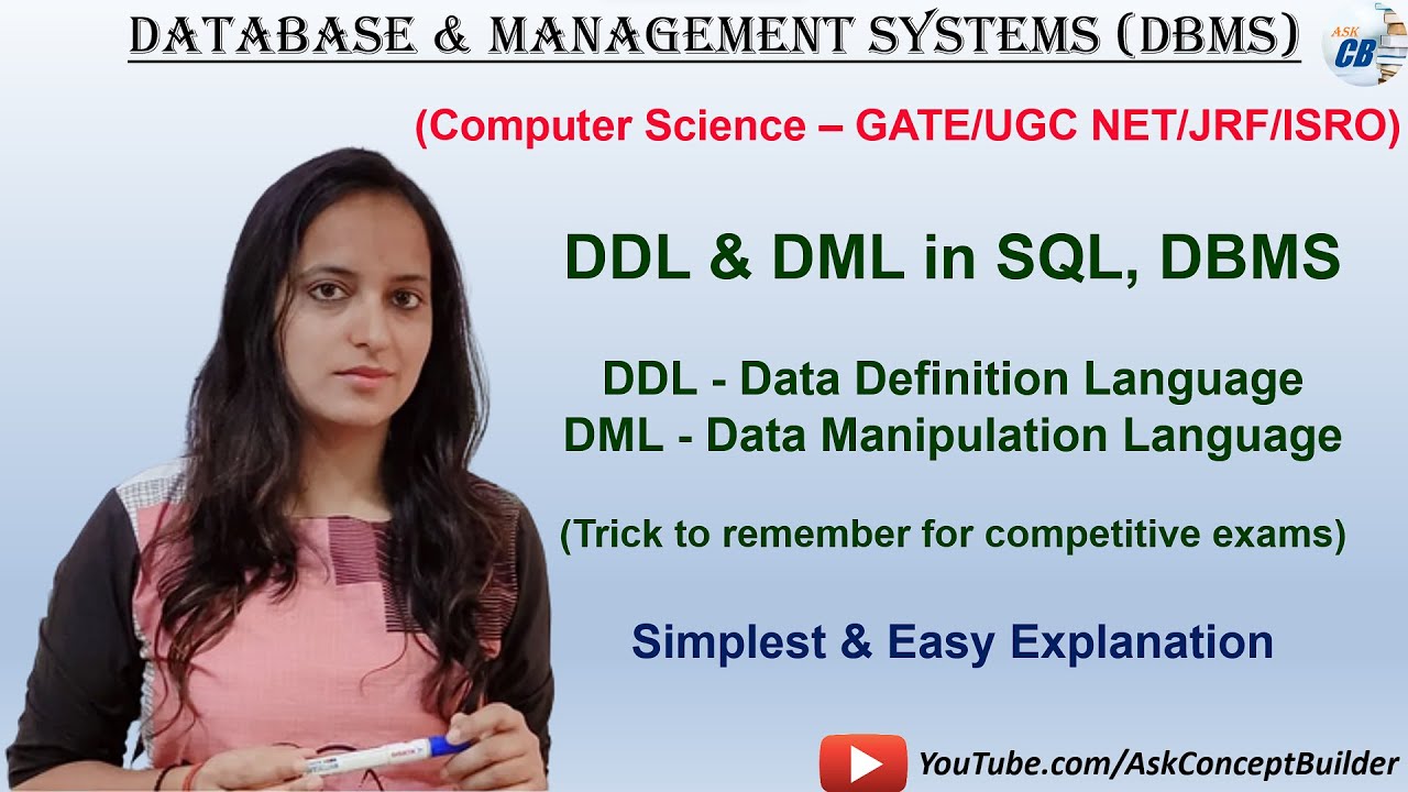 DDL and DML Languages in SQL DBMS. Short trick to remember for ...