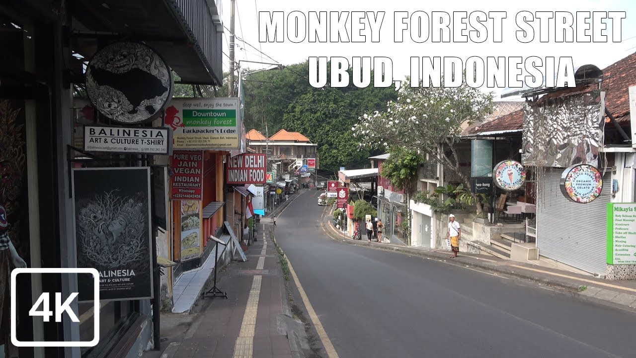 [4K] Walking from Pasar Ubud To Sacred Monkey Forest, Ubud, Bali ...