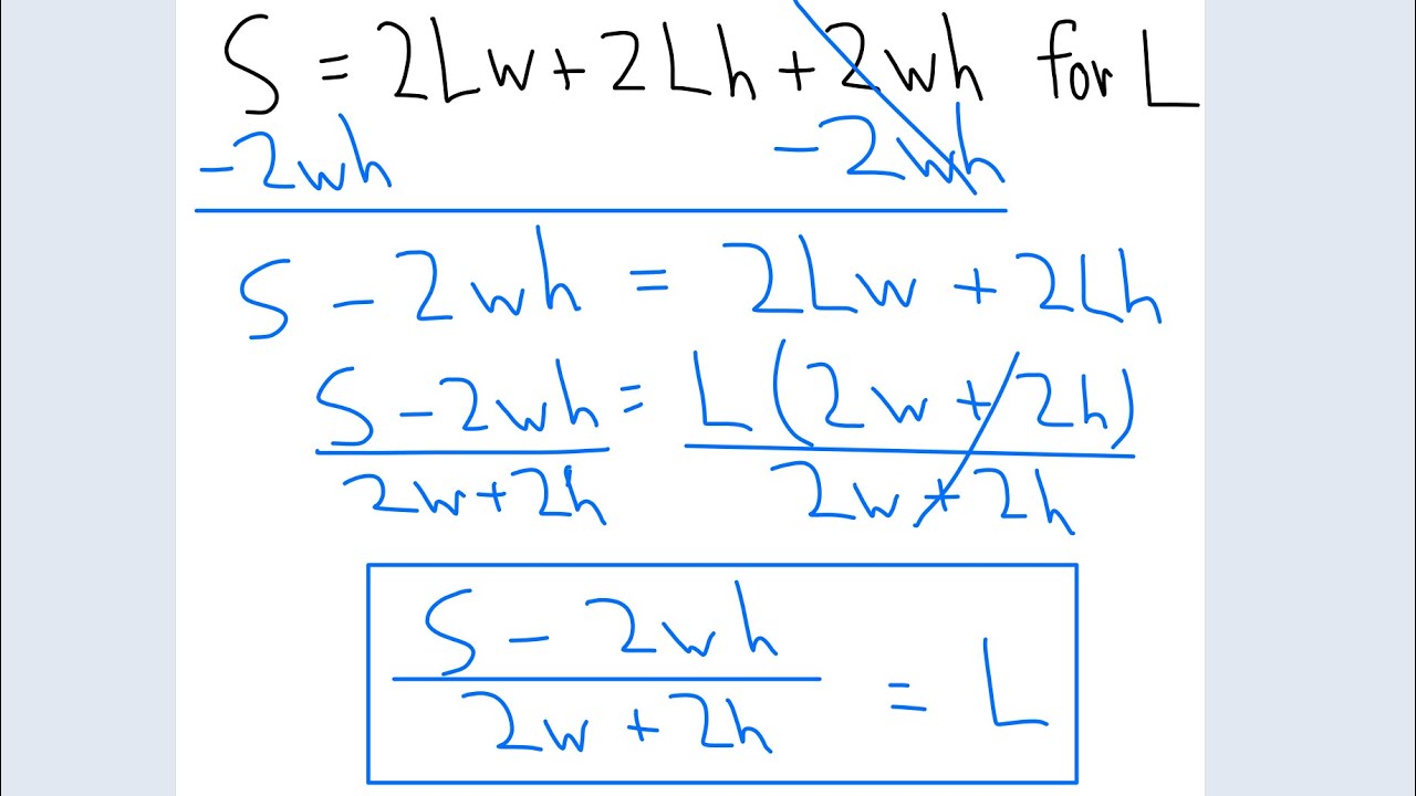 How to rewrite literal equations - YouTube