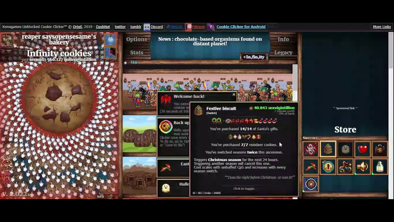How to get inf on cookie clicker - YouTube