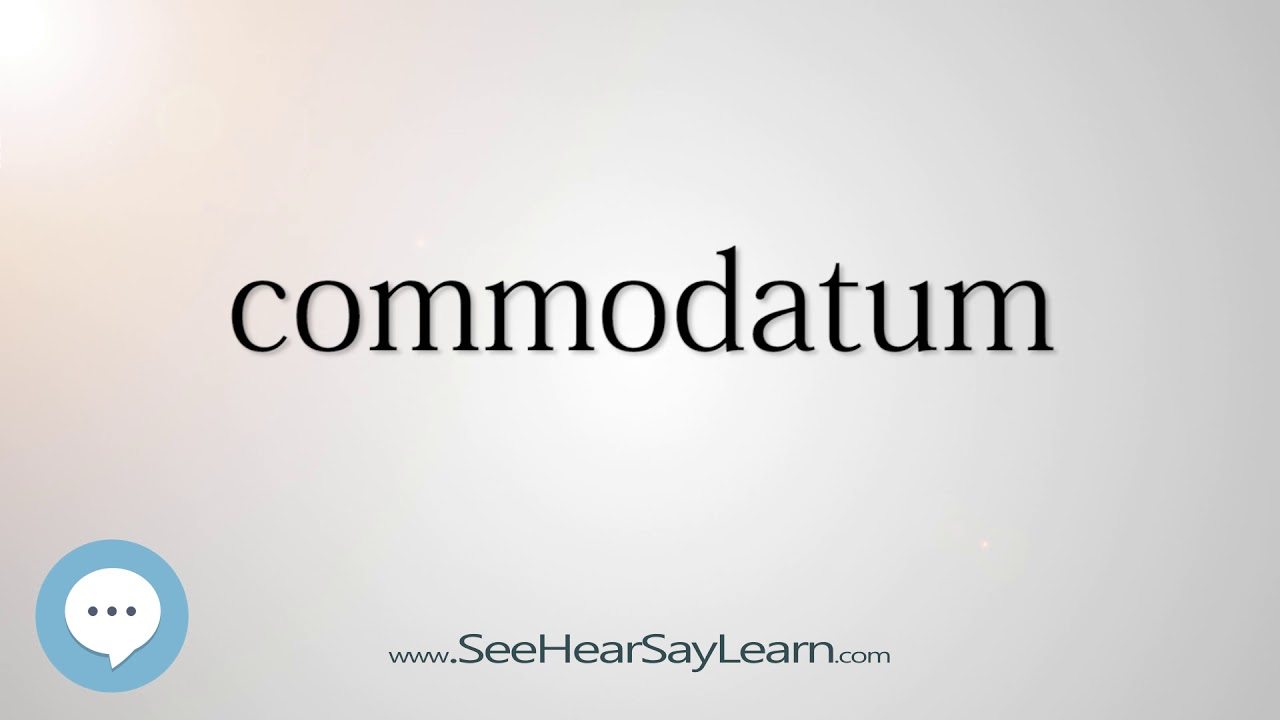 commodatum (Every English Word Pronounced) 📕🔊🗣️😎 - YouTube