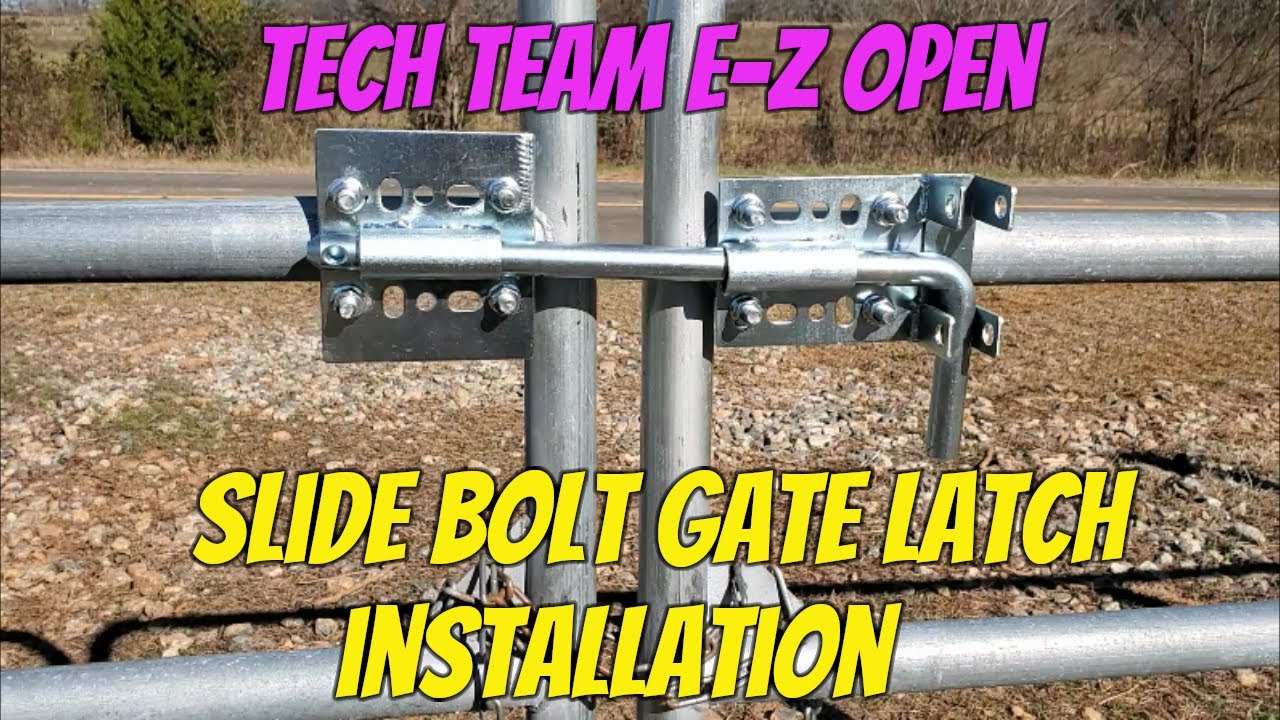 Tech Team Farm Gate Slide Bolt Latch Installation - YouTube