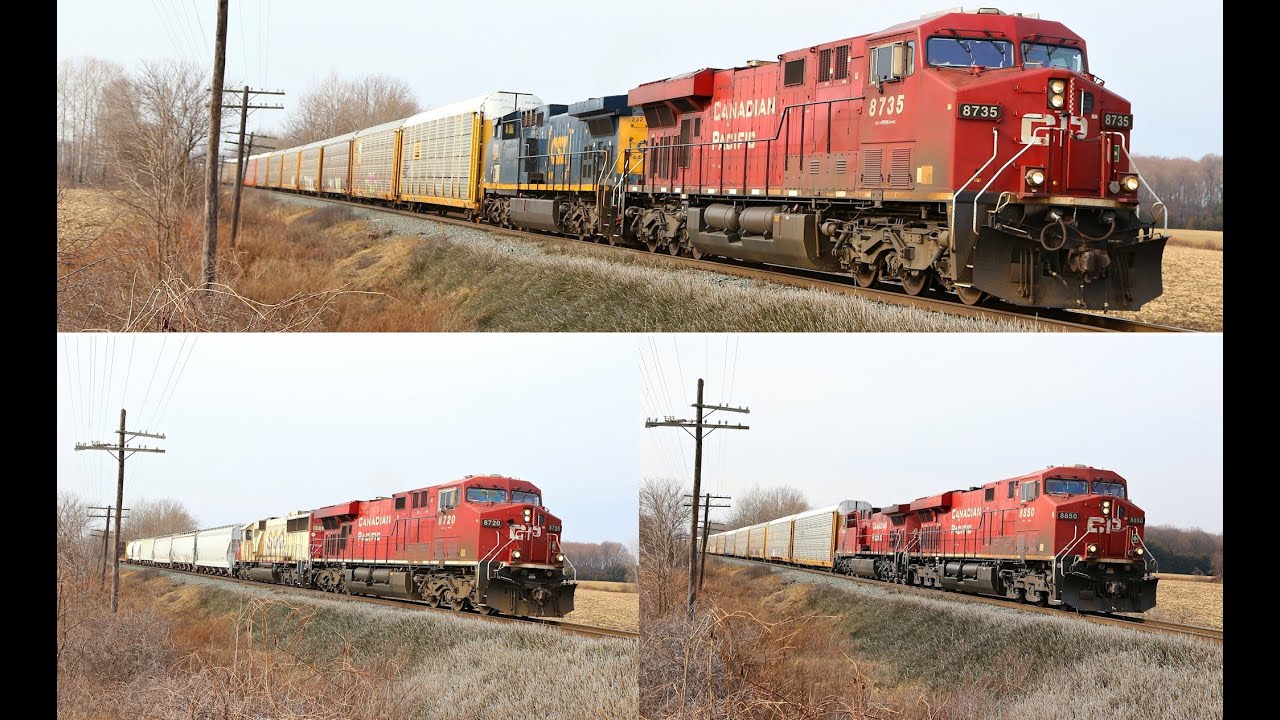 Three Canadian Pacific freights follow each other at eights at Amiens ...
