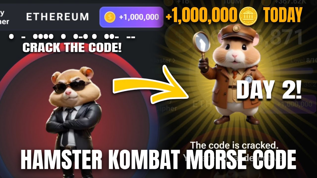 HAMSTER KOMBAT MORSE CODE DAY 2! FREE 1 MILLION COINS DAILY - YouTube