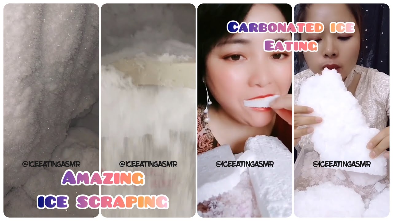 [ASMR] AMAZING ICE SCRAPING 🤤 & FREEZER FROST & CARBONATED ICE EATING ...