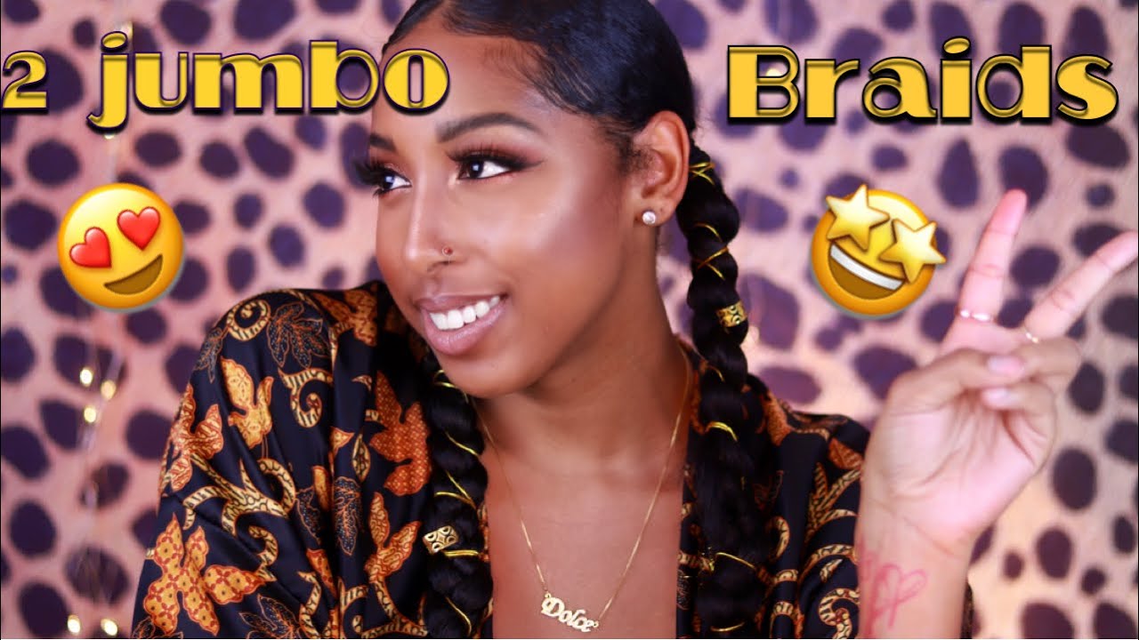 HOW TO: 2 JUMBO BRAIDS EASY - YouTube