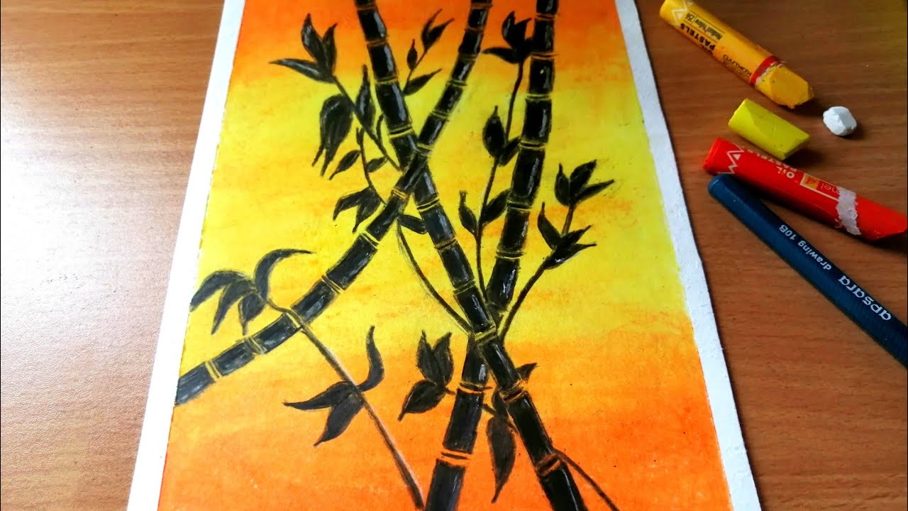 How to draw Bamboo plants /Bamboo Art/How to draw easy and realistic ...