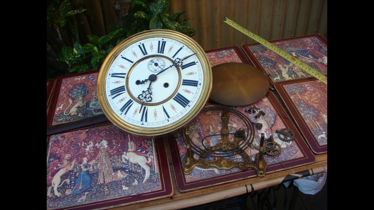 Vintage Antique Gustav Becker Strike Clock Movement & pendulum - YouTube
