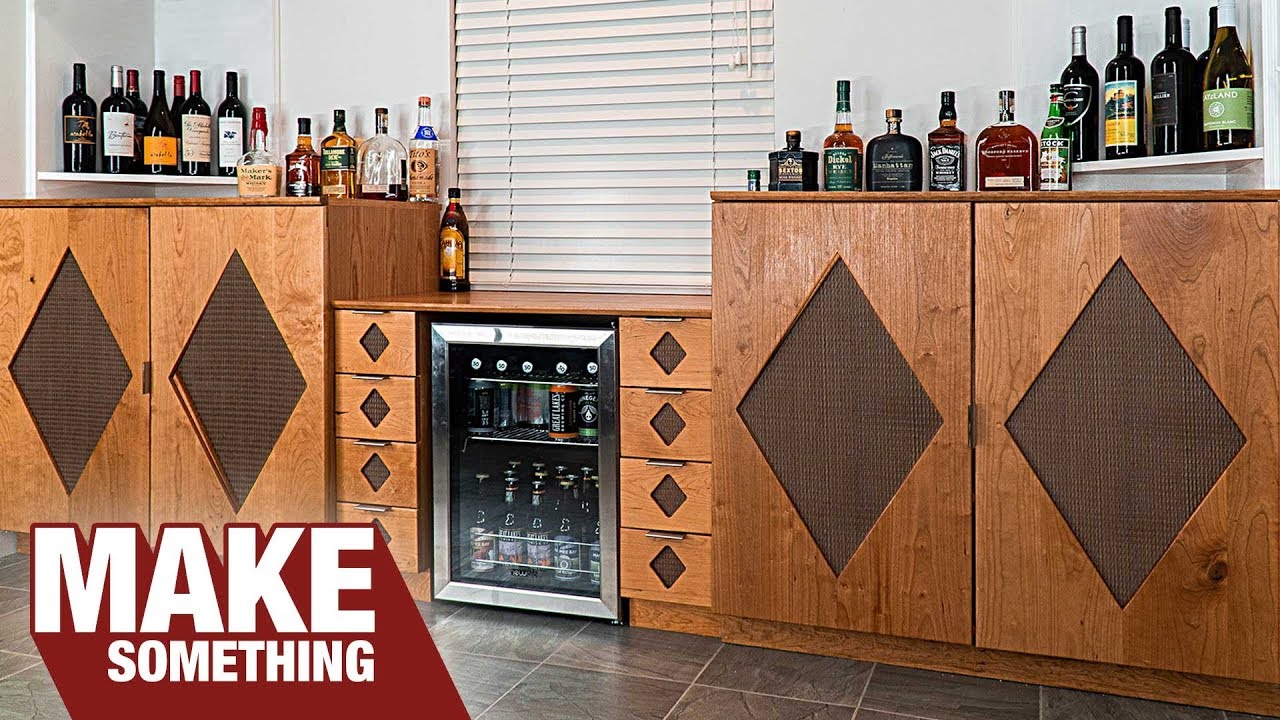 Making a Mod Style Built-in Beverage Bar | Woodworking Project - YouTube