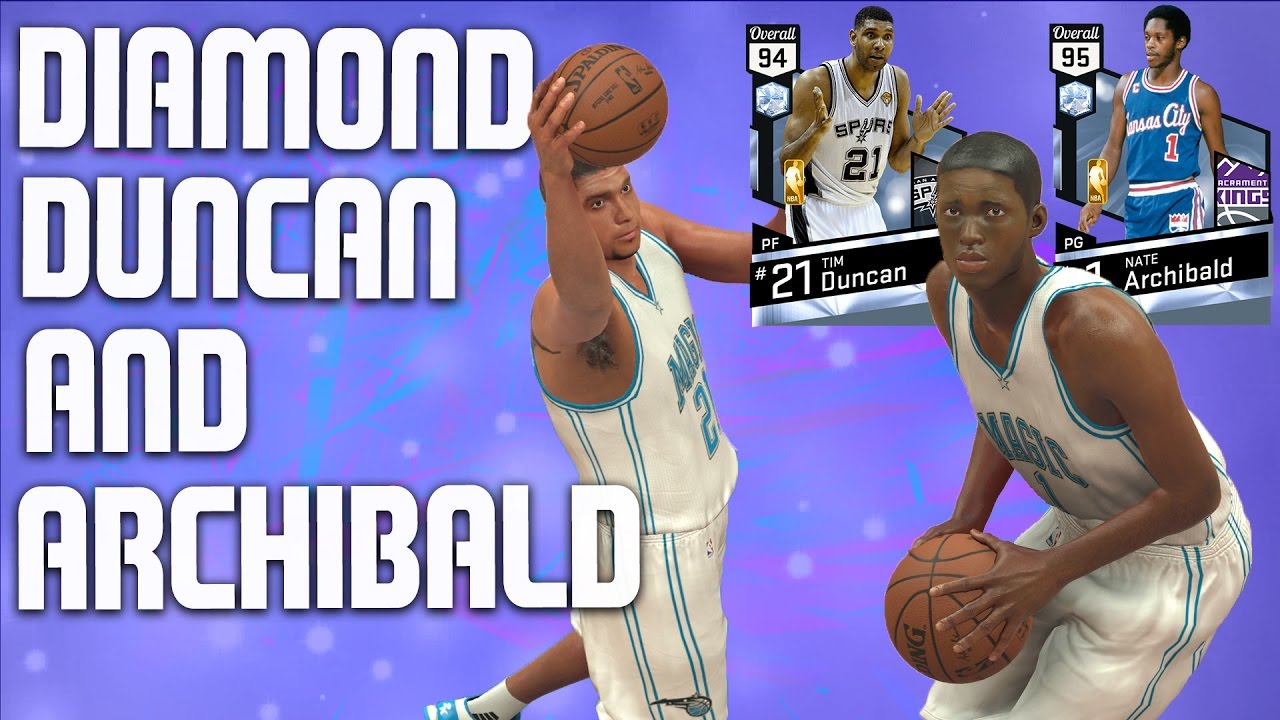 NBA 2K17 MyTeam Gameplay - Diamond Tim Duncan & Diamond Nate Archibald ...