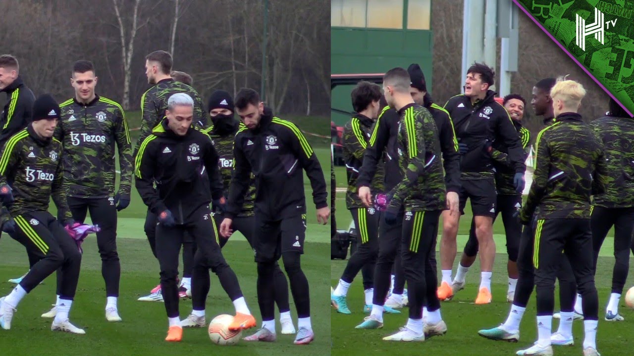 Antony's SPIN, Maguire's NUTMEG and MORE as Man United train ahead of ...