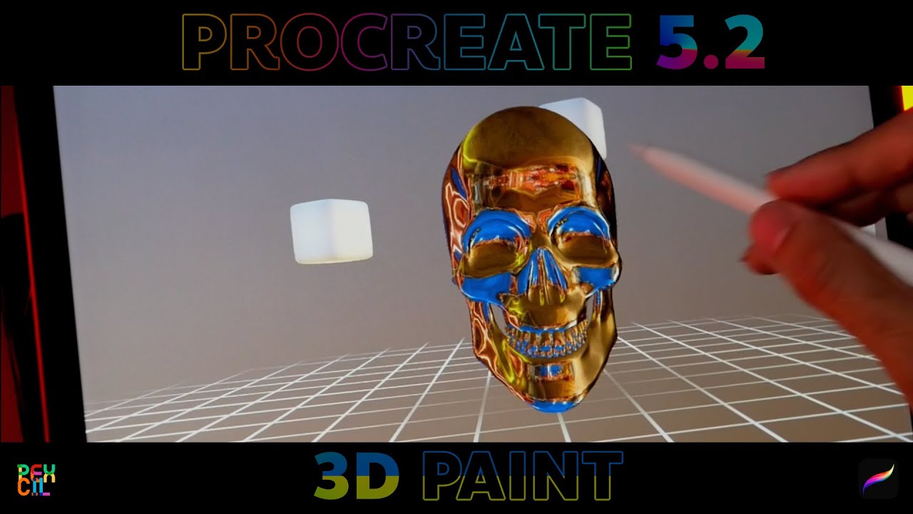 PROCREATE 5.2 New features | 3D Paint | การ Import model 3D เข้ามา ...
