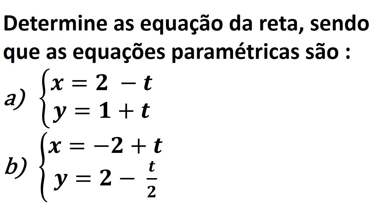 Equação Parametrica Da Reta Fdplearn