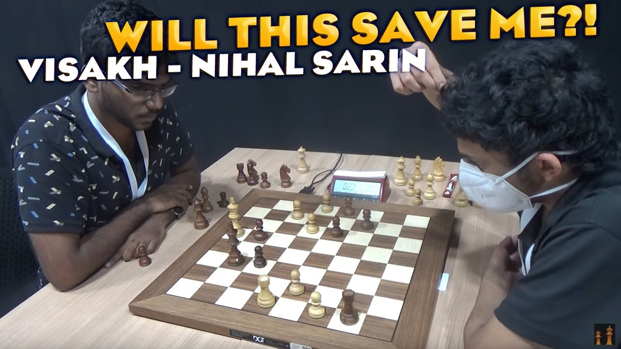 Looking for a half point | GM Visakh N R - GM Nihal Sarin | Blitz chess ...