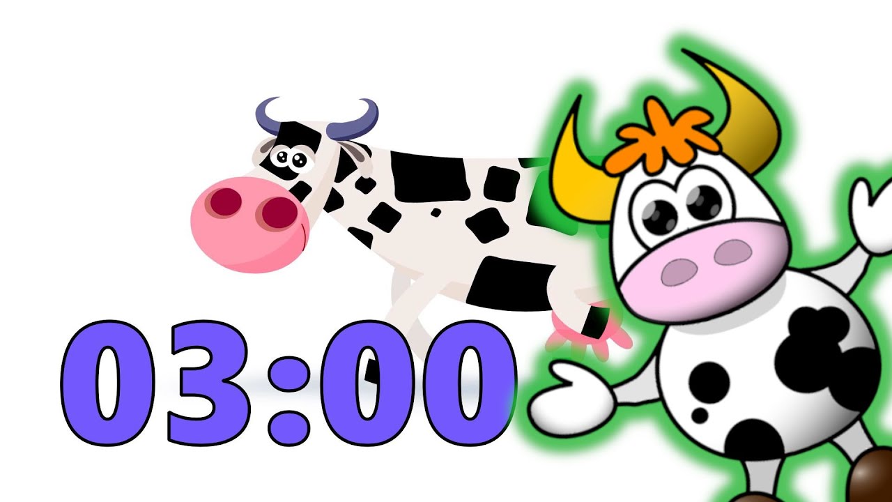 3 Minute Countdown Timer - Cow in a Hurry! 🐄 - YouTube
