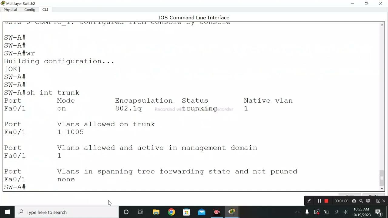 How To Configure Encapsoultion and Mode Trunk On Switch |CCNA LAB | Lecture 10 | - YouTube