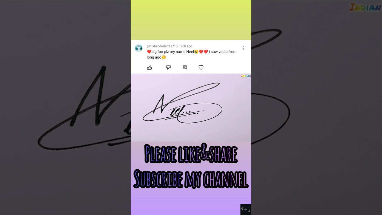 N signature style | Neel | #art #trending #calligraphy #signature - YouTube