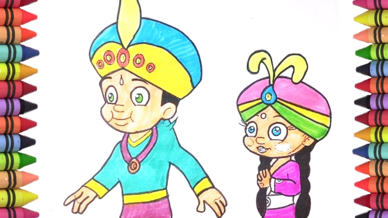 Chhota Bheem chutki drawing for kids, Chhota Bheem cartoon video ...