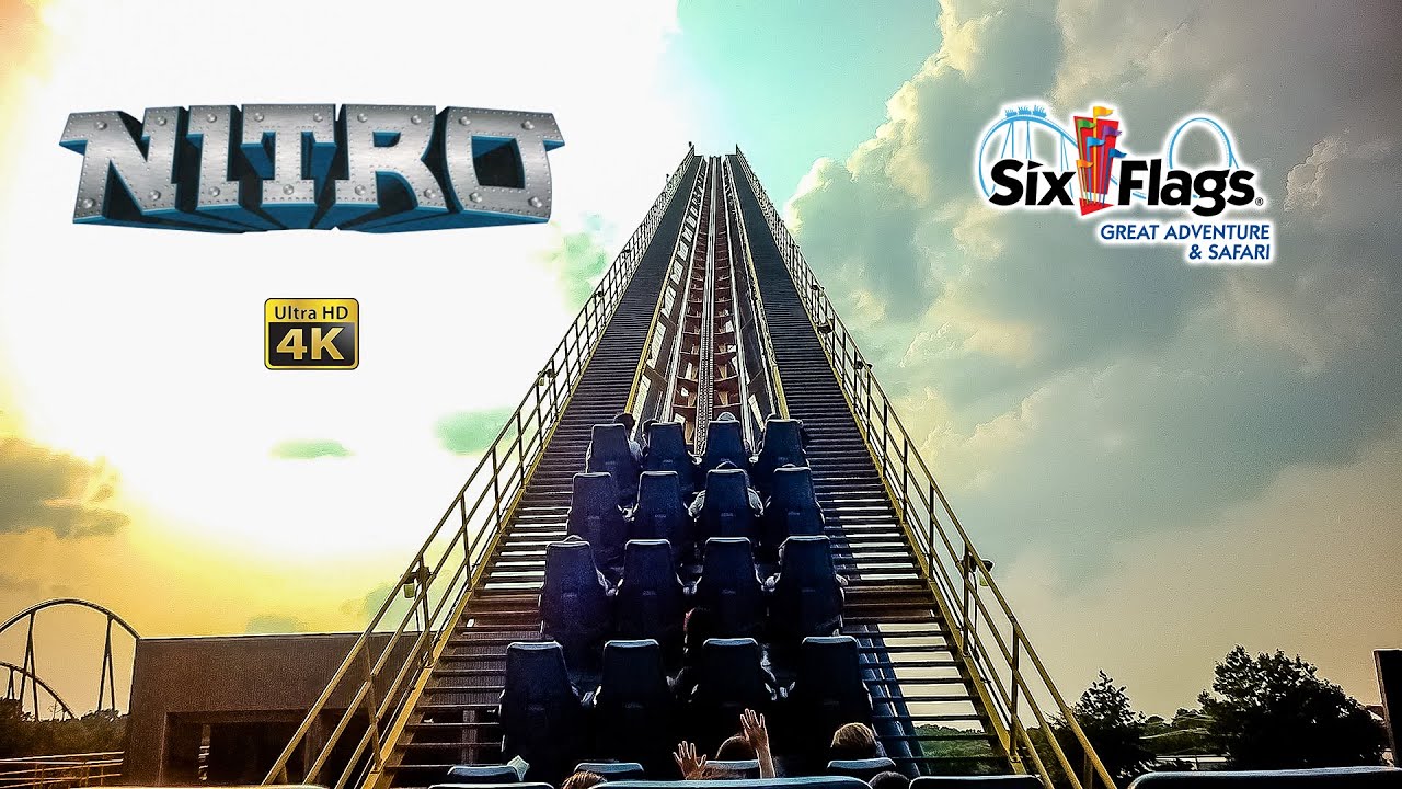 2023 Nitro Roller Coaster On Ride Back Seat 4K POV Six Flags Great Adventure - YouTube