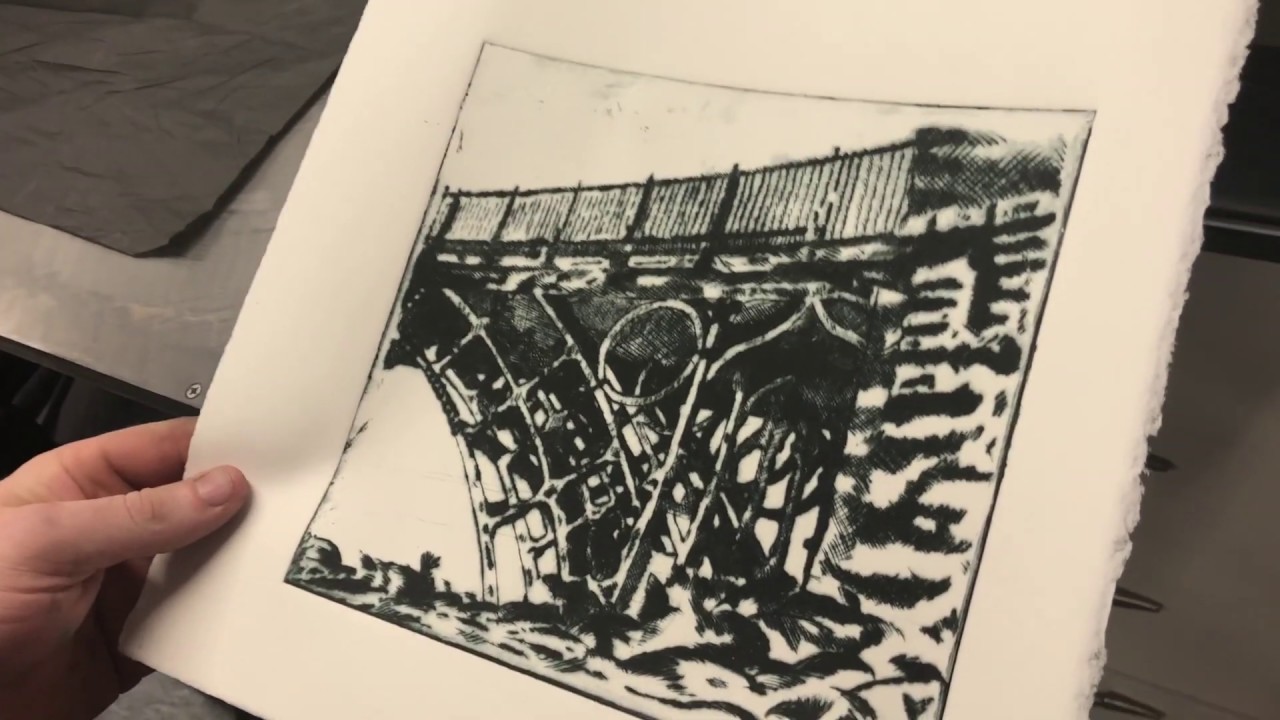 Drypoint Print coming off plate - YouTube