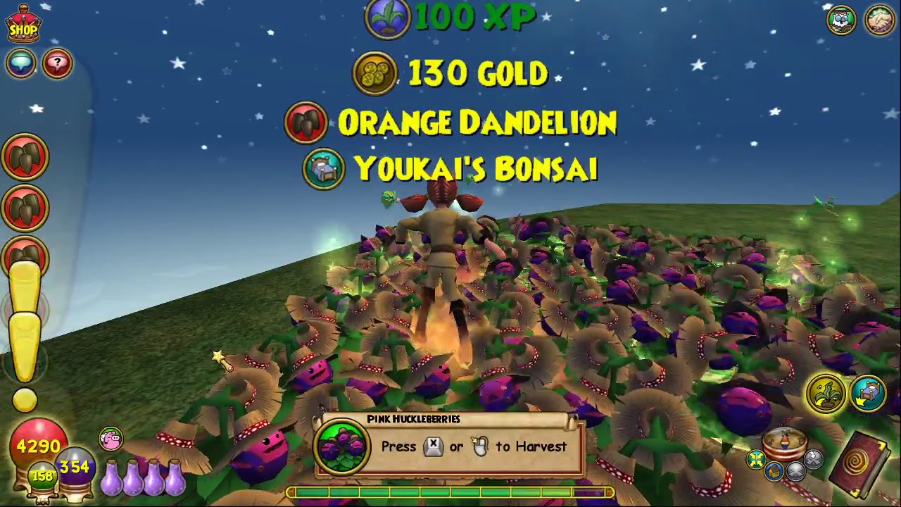 Wizard101 Pink Huckleberries Mature Harvest - YouTube