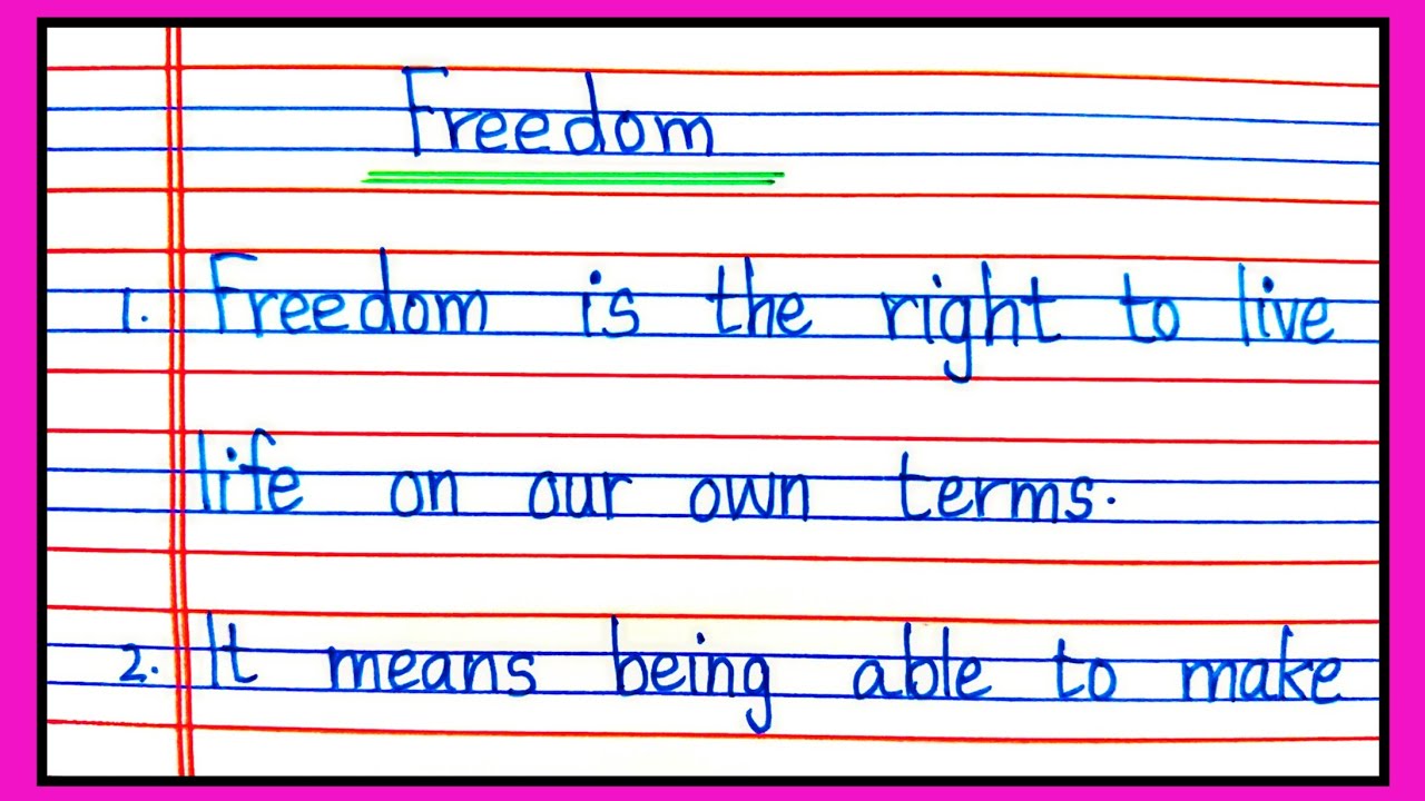 Freedom Essay 5 Lines in English | 5 Lines on Freedom | Write five ...