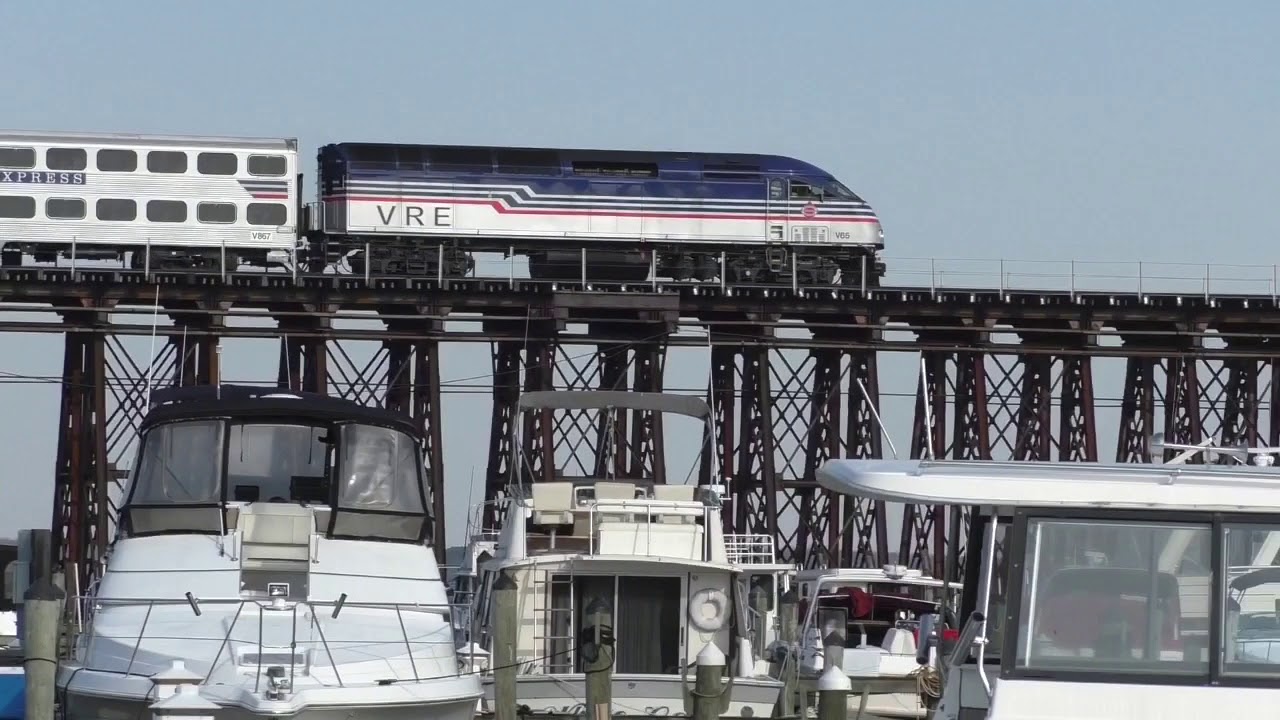 VRE Southbound Crossing Neabsco Inlet Trestle, Woodbridge, Va. 4-12-18 ...