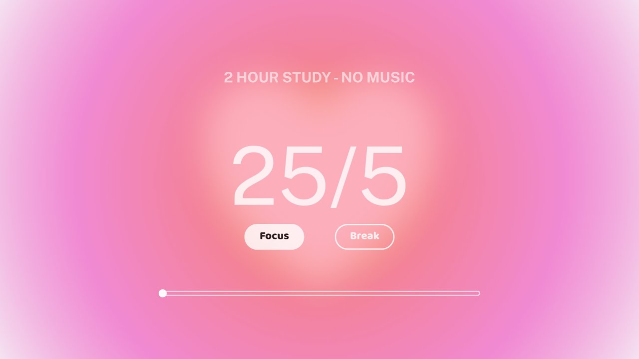 2-Hour Pomodoro Timer for Studying |🩷 Study Session with 25 min Focus ...