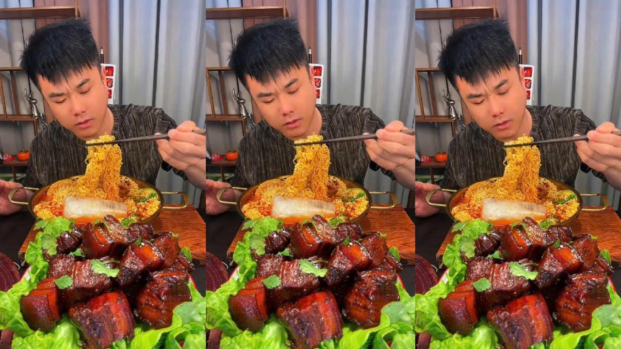 Jiu Wan Food | Eat Braised Pork Belly, Challenge Eating Noodles Instant ...