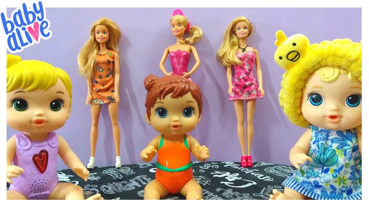 BABY ALIVE convida as BARBIES pra ir no Restaurante - Elizabeth ...