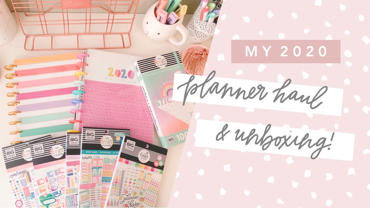 unboxing my 2020 happy planner 💗(and other goodies!) - YouTube