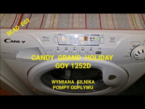 CANDY #GRAND #GOY1252D Błąd E03 wymiana silnika pompy wody Water Pump Change - YouTube