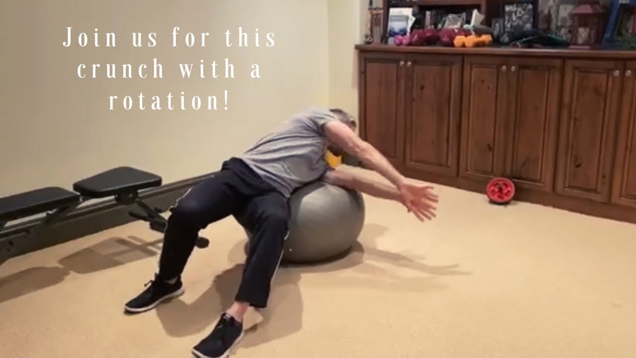 Physioball Lateral Arm Swing Crunch Rotation - YouTube