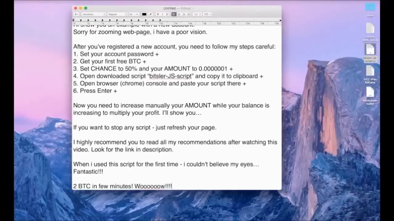 Bitsler Script Withdrawal Proof Update 2019-2020 - YouTube