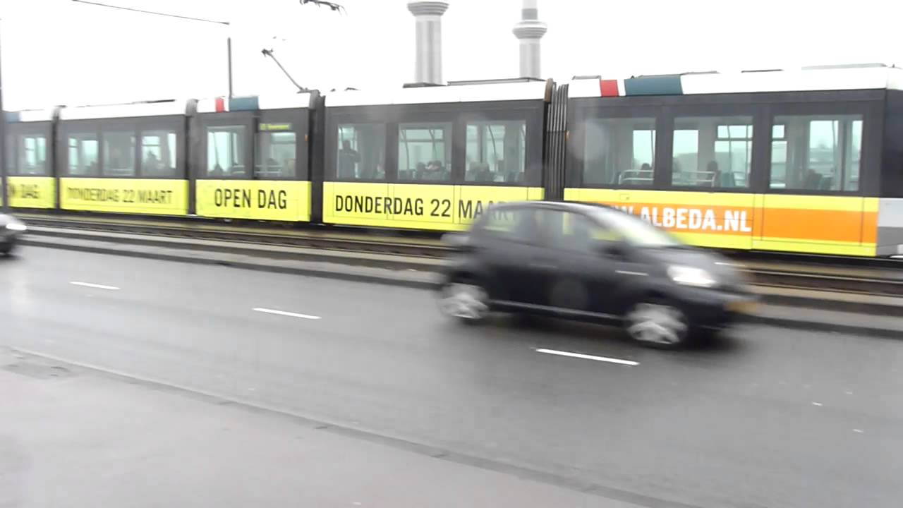 tram met reclame Open dag Albeda.nl, Rotterdam Zuid, 26-1-2012 - YouTube