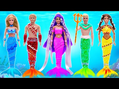 From Clay to Mermaid Wedding! 💍✨ Dolls Glittery Ocean Fairytale DIY!