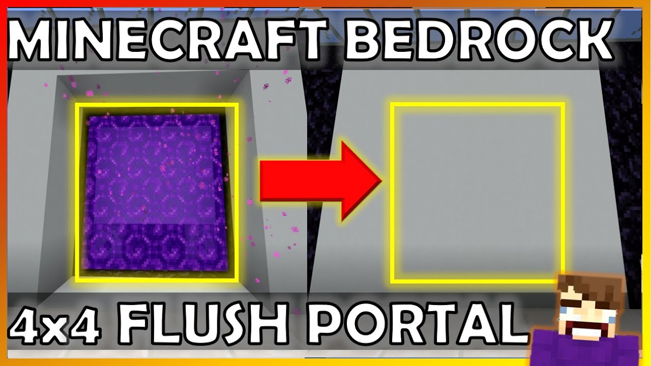 4x4 Flush Hidden Nether Portal Minecraft Console Tutorial (Minecraft ...
