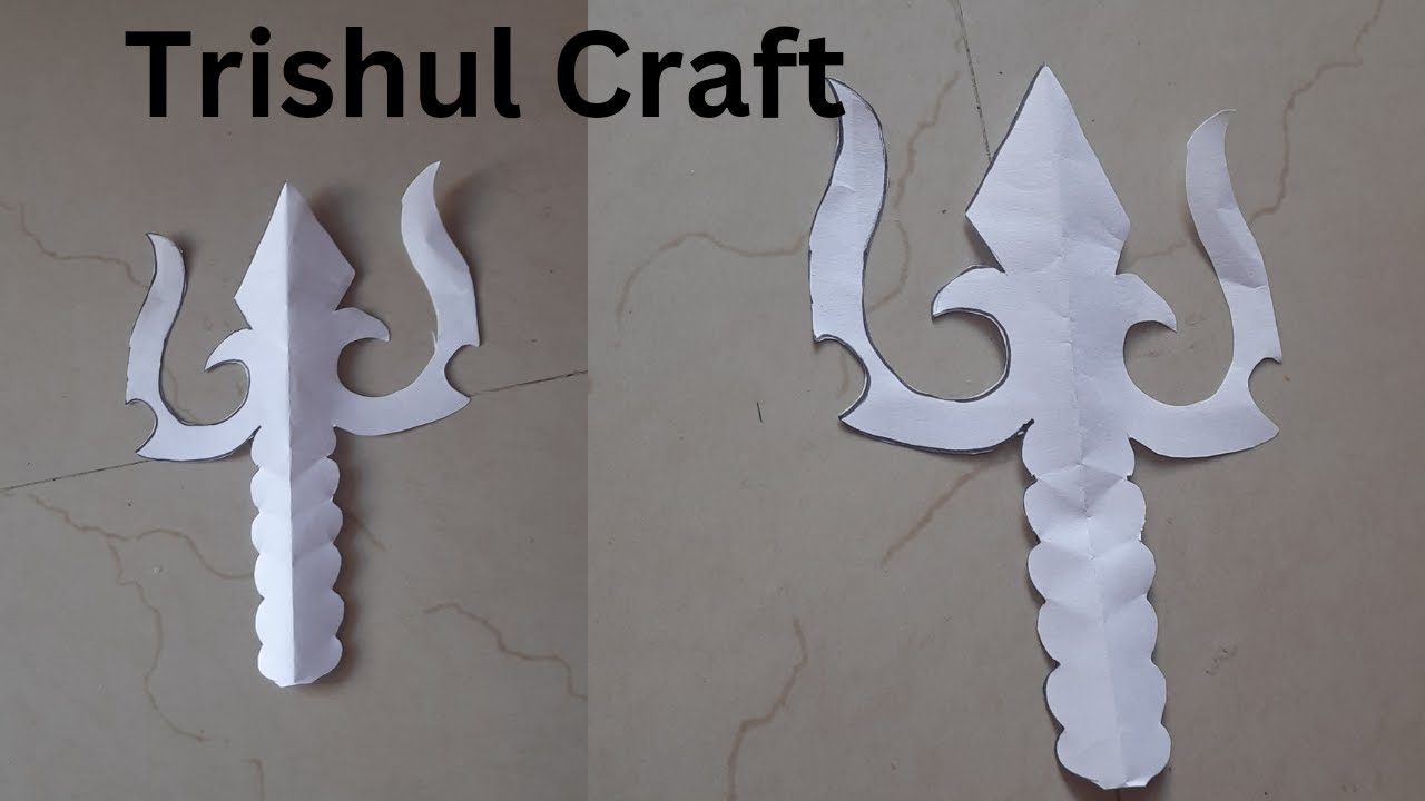Paper Trishul Craft ideas / How To Make Trishul / Shivji Trishul Craft ...
